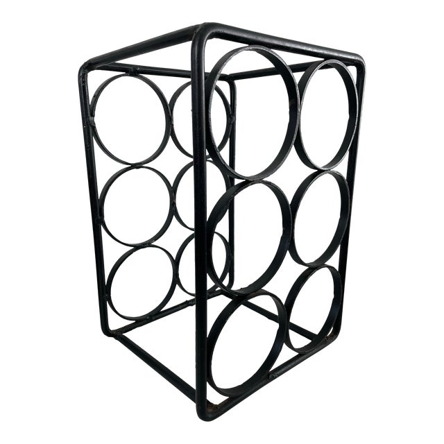 Mid-Century Arthur Umanoff Style Wrought Iron Wine Rack | Chairish