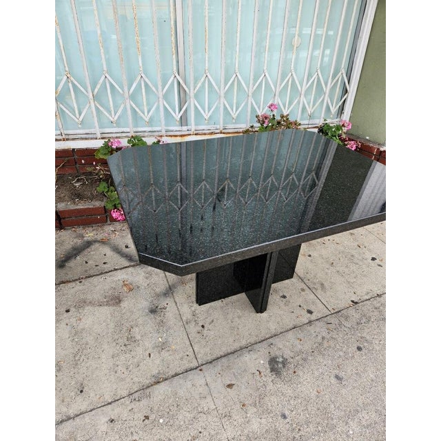 1980s Granite Marble Modern Dining Table | Chairish