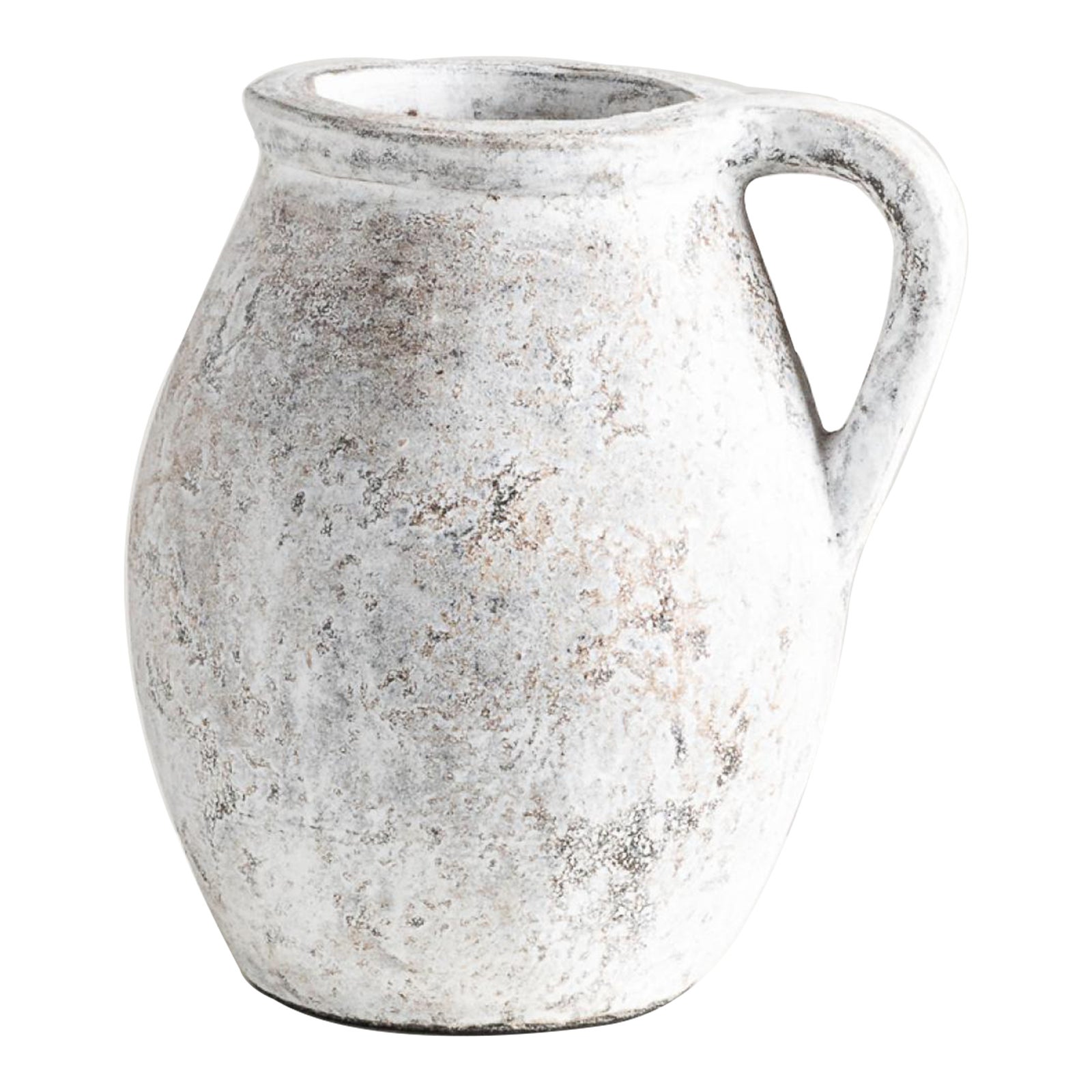 Ocean Jug Vase, White Handmade Terracotta Vessel | Chairish
