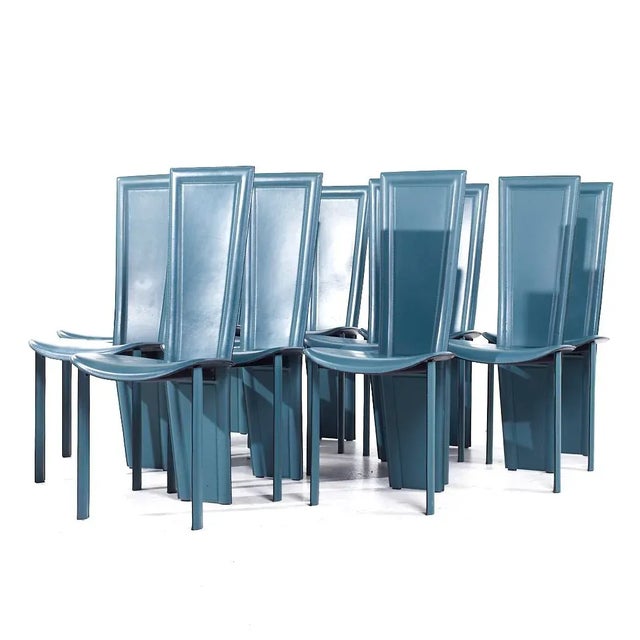 Quia Postmodern Italian Leather Dining Chairs - Set of 12 | Chairish