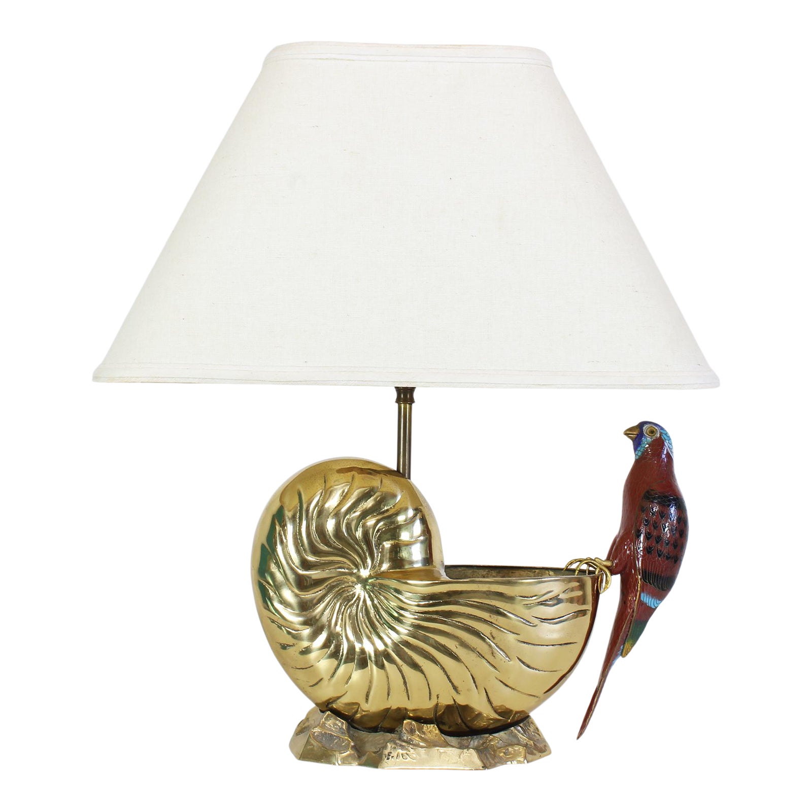 Vintage Brass Shell Table Lamp | Chairish