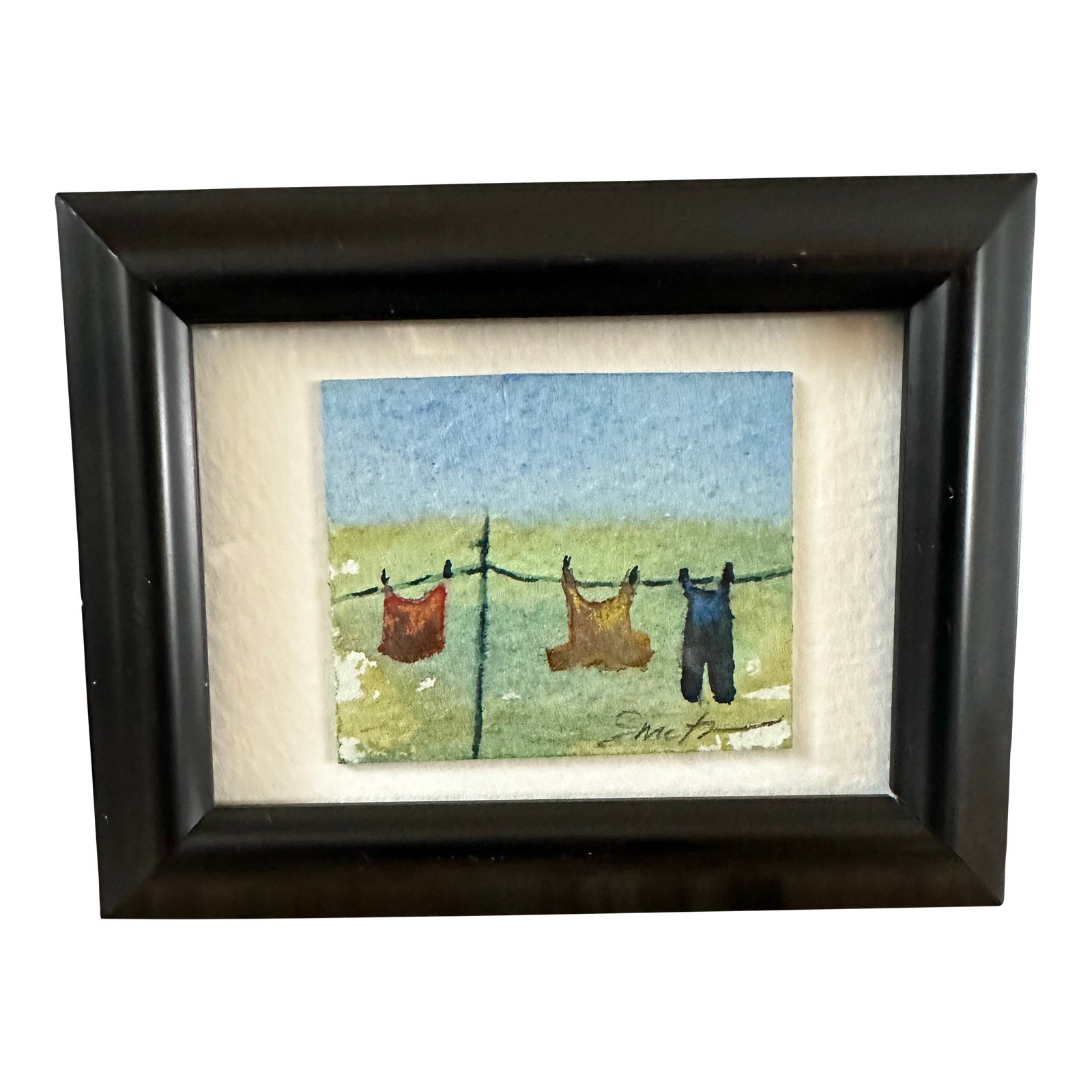 Original Watercolor Miniature Painting “Colors” | Chairish