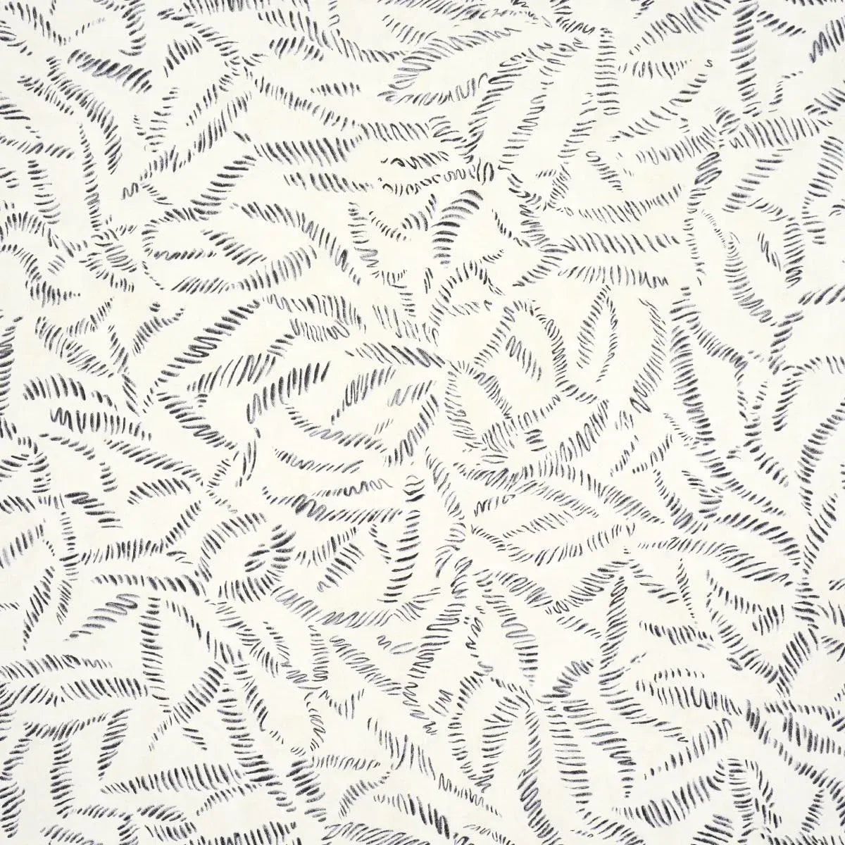 Schumacher Leaf Bloom Wallpaper in Charcoal | Chairish