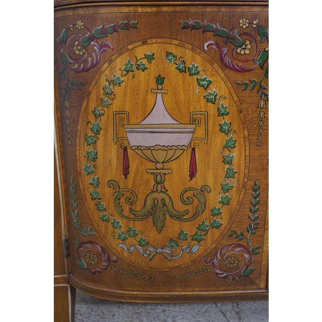 Wellington Hall Adams Paint Decorated Commode Server | Chairish