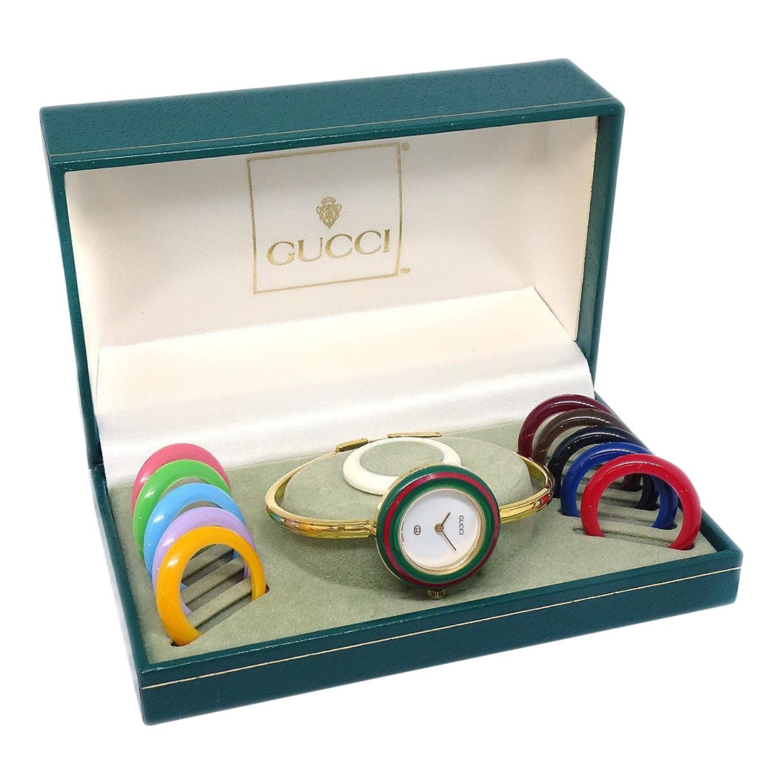 Gucci 11/12 Change Bezel Chameleon Watch Gold 150411 | Chairish