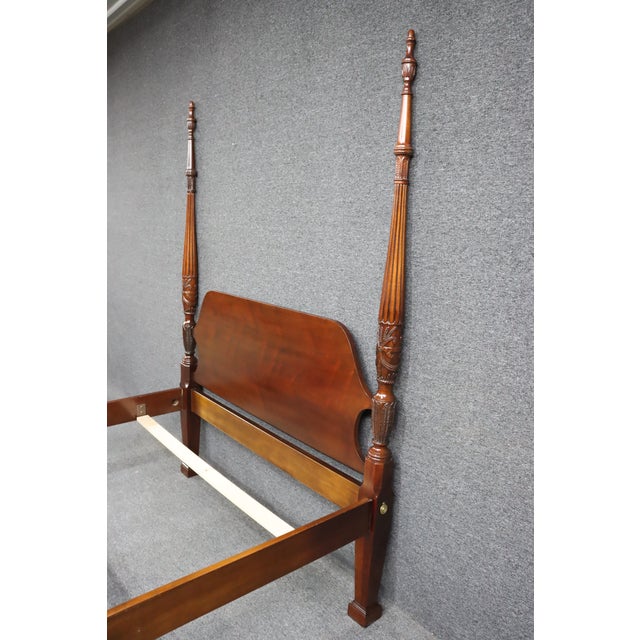 Councill Rice Carved Mahogany Poster Bed | Chairish