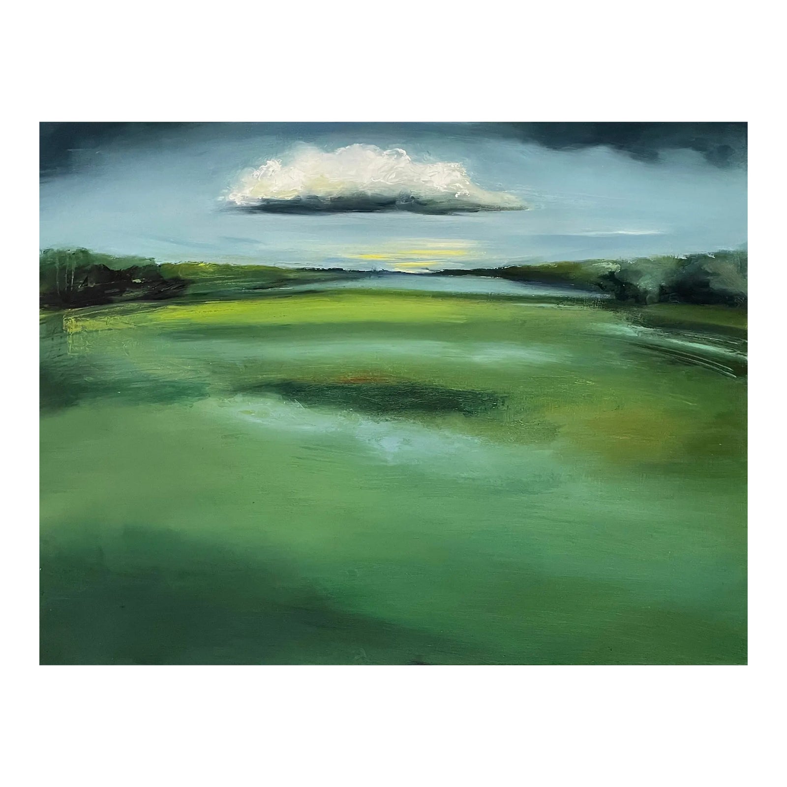Carolyn Levy Cloud Landscape Oil Painting | Chairish