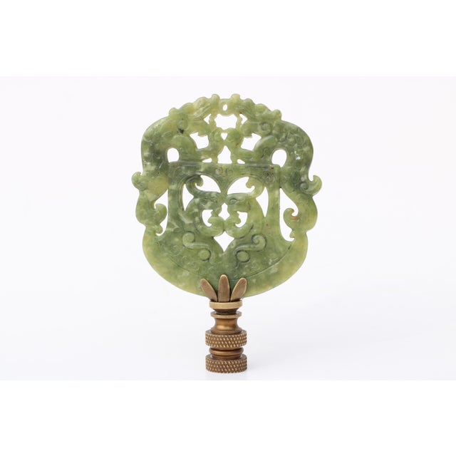 Chinese Jade Lamp Finial on Bronze Hardware | Chairish