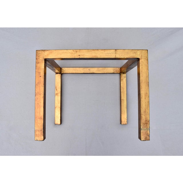 Parsons Side Tables Gilt Metal With Thick Glass Tops | Chairish