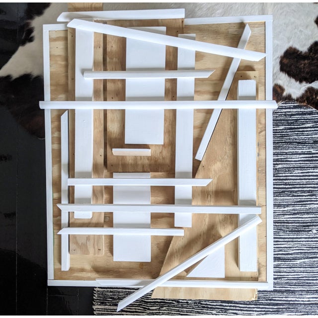 Graphic Wood Remnant Wall Art Sculpture | Chairish