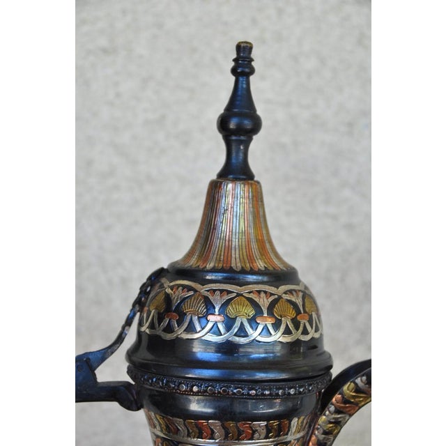 Middle Eastern Dallah Coffee Pot With Gold, Silver and Copper Overlay ...