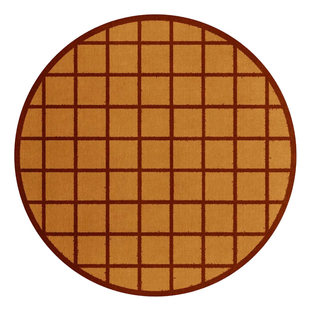 Orange Waffle Round Rug by Tapis Studio for Hommés Studio | Chairish