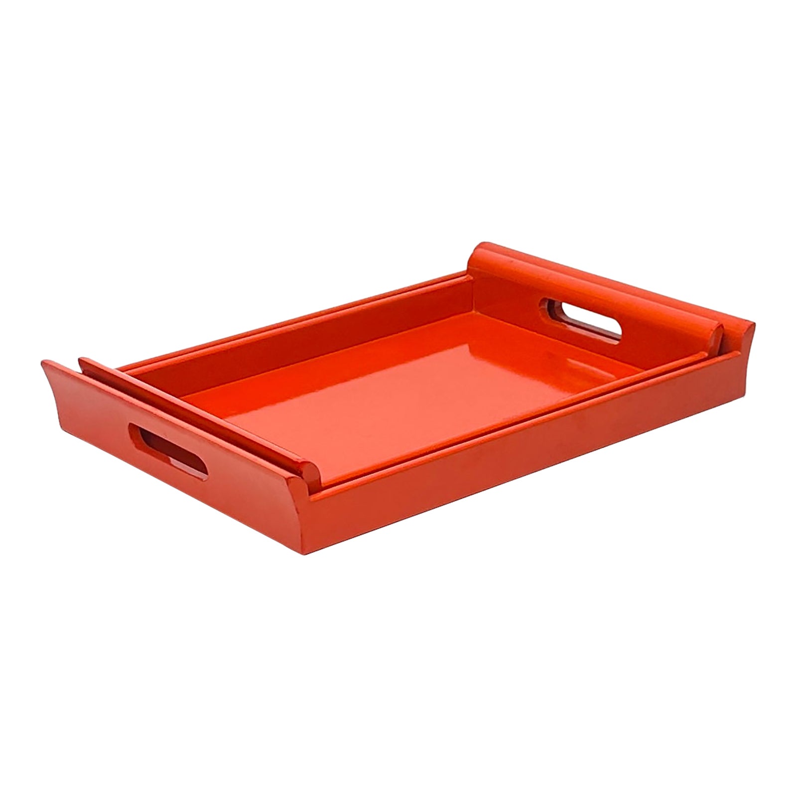 Vintage High Gloss Lacquer Red Nesting Trays - Set of 2 | Chairish