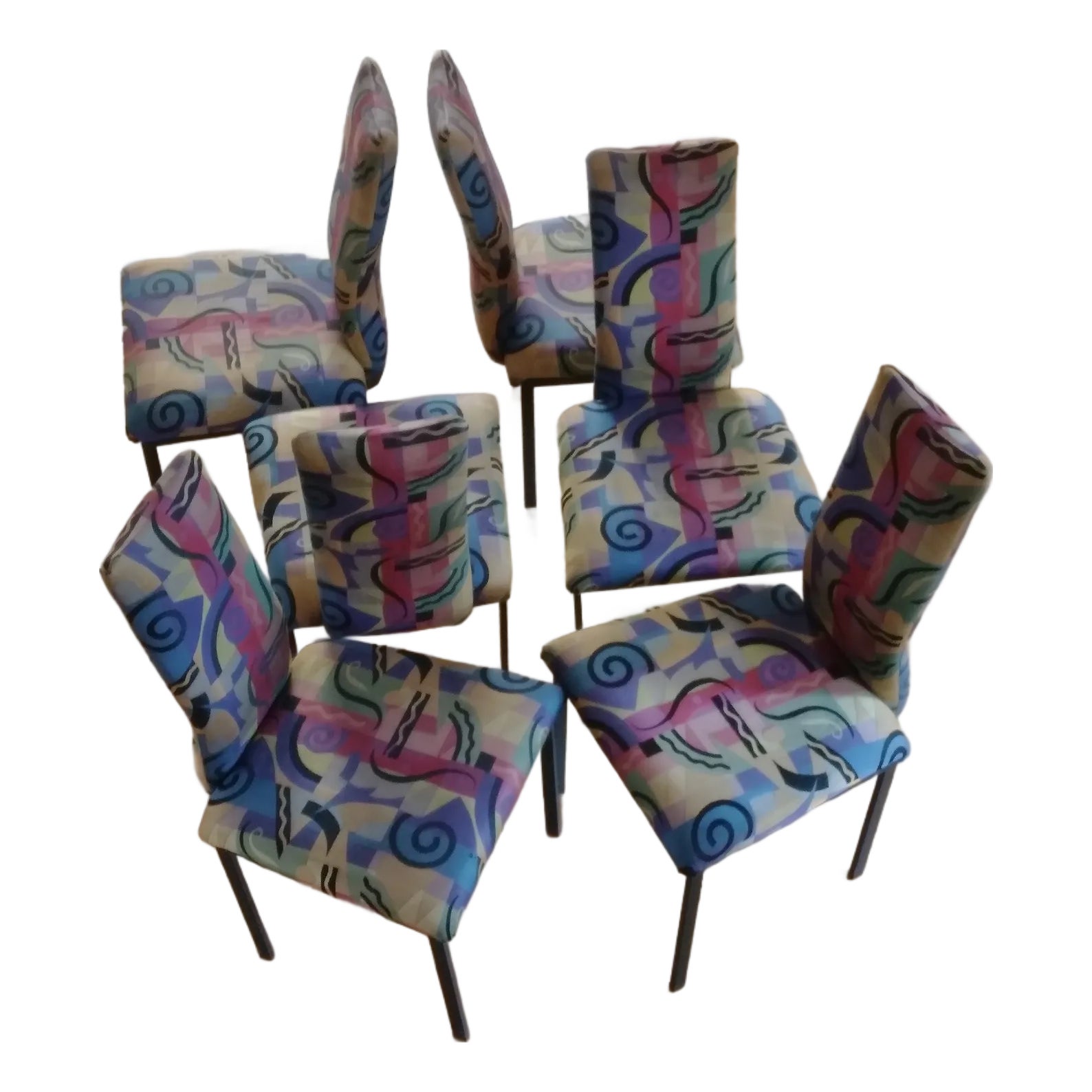 1980s 6 Minson PostModern Dining Chairs | Chairish