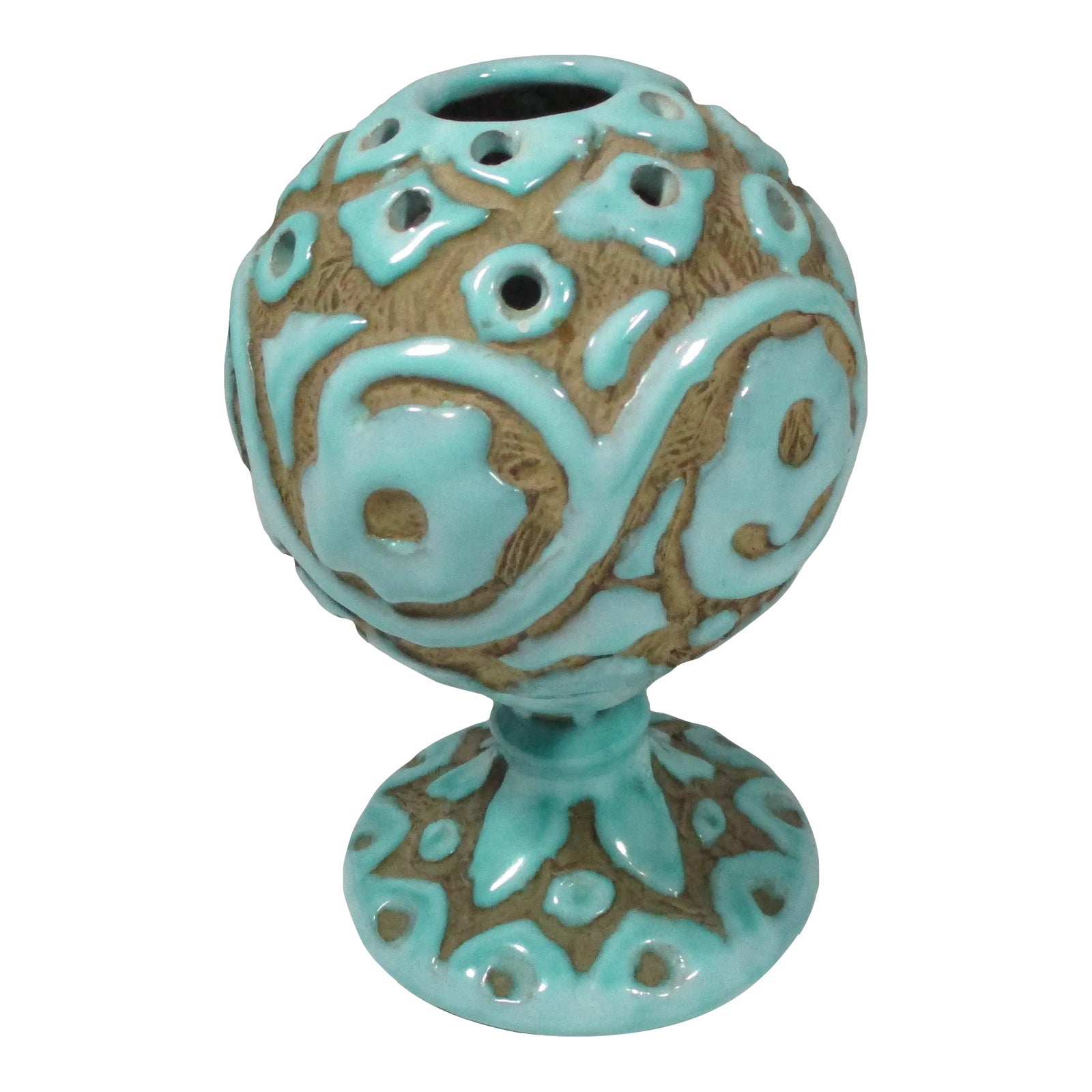 1960s Italian Potpourri Hand Made Pottery Vase | Chairish