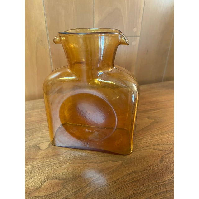 Vintage Yellow Blenko Glass Pitcher | Chairish