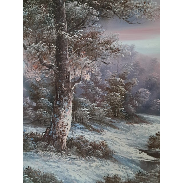 I Cafieri, Winter Landscape, Oil Painting, 1984, Framed | Chairish