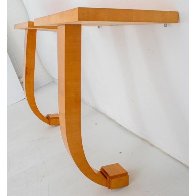 Art Deco Style Pearwood Consoles, Pair | Chairish