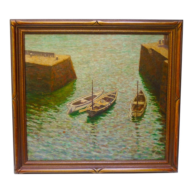 Circa 1930s "In the Harbour" Original English Impressionist Maritime ...