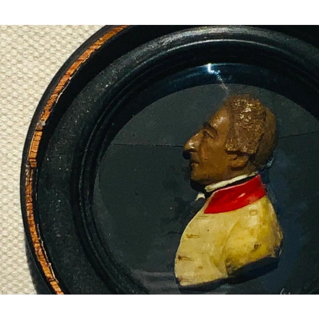18th C American Wax Portrait of a Soldier in a Shadowbox Frame | Chairish