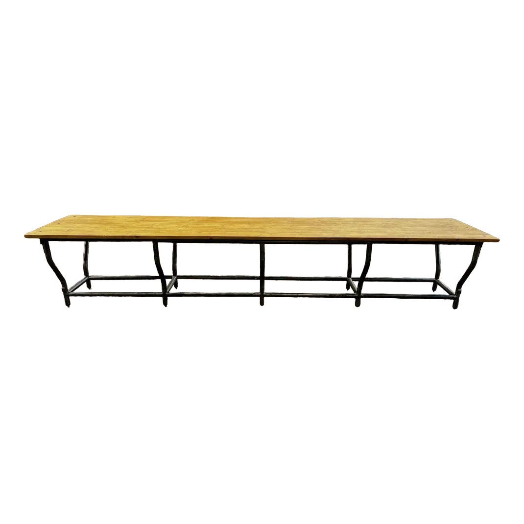 Worktable in Iron & Spruce | Chairish