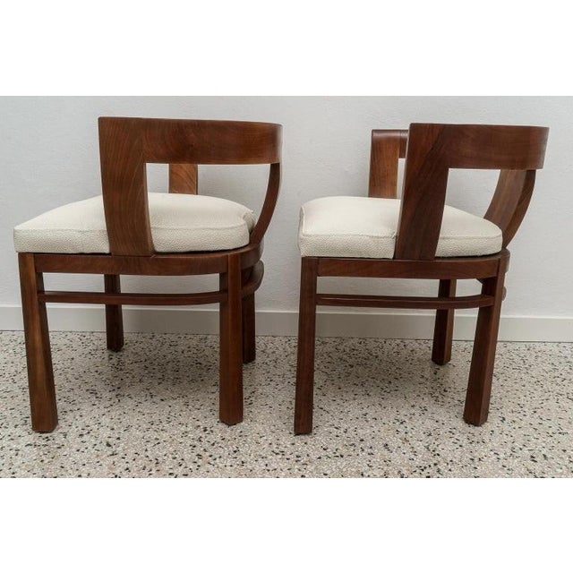 Art Deco Mid-Century Carl Bergsten Style Faux Shagreen and Teak Chairs ...