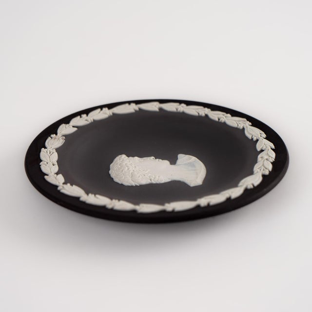 Wedgwood Black Jasperware David Sculpture Relief Plate | Chairish