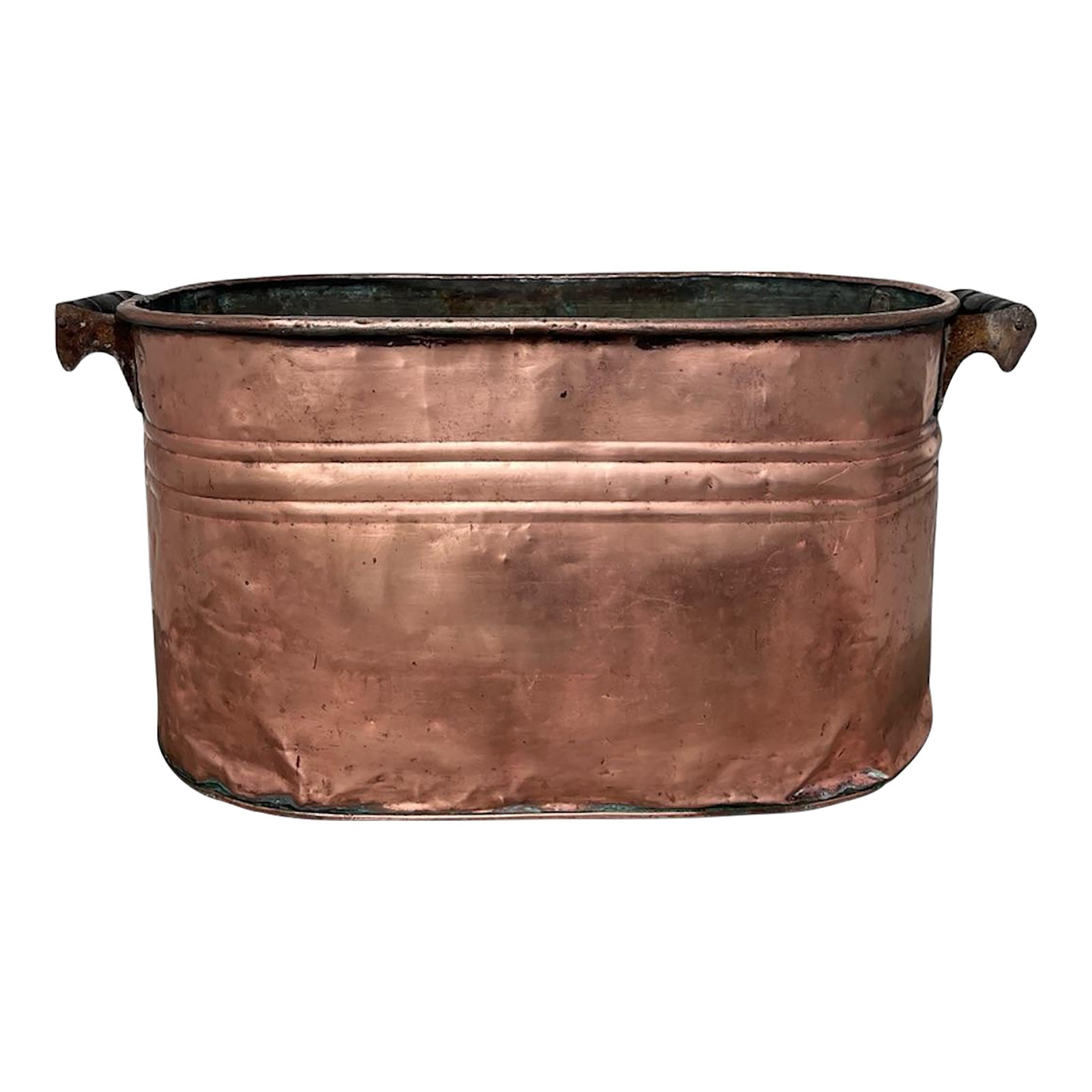 Antique Galvanized Copper Bin | Chairish