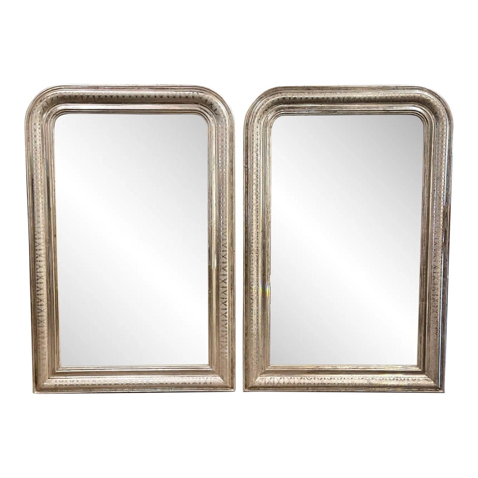 Vintage French Louis Philippe Mirrors With X Pattern- a Pair | Chairish