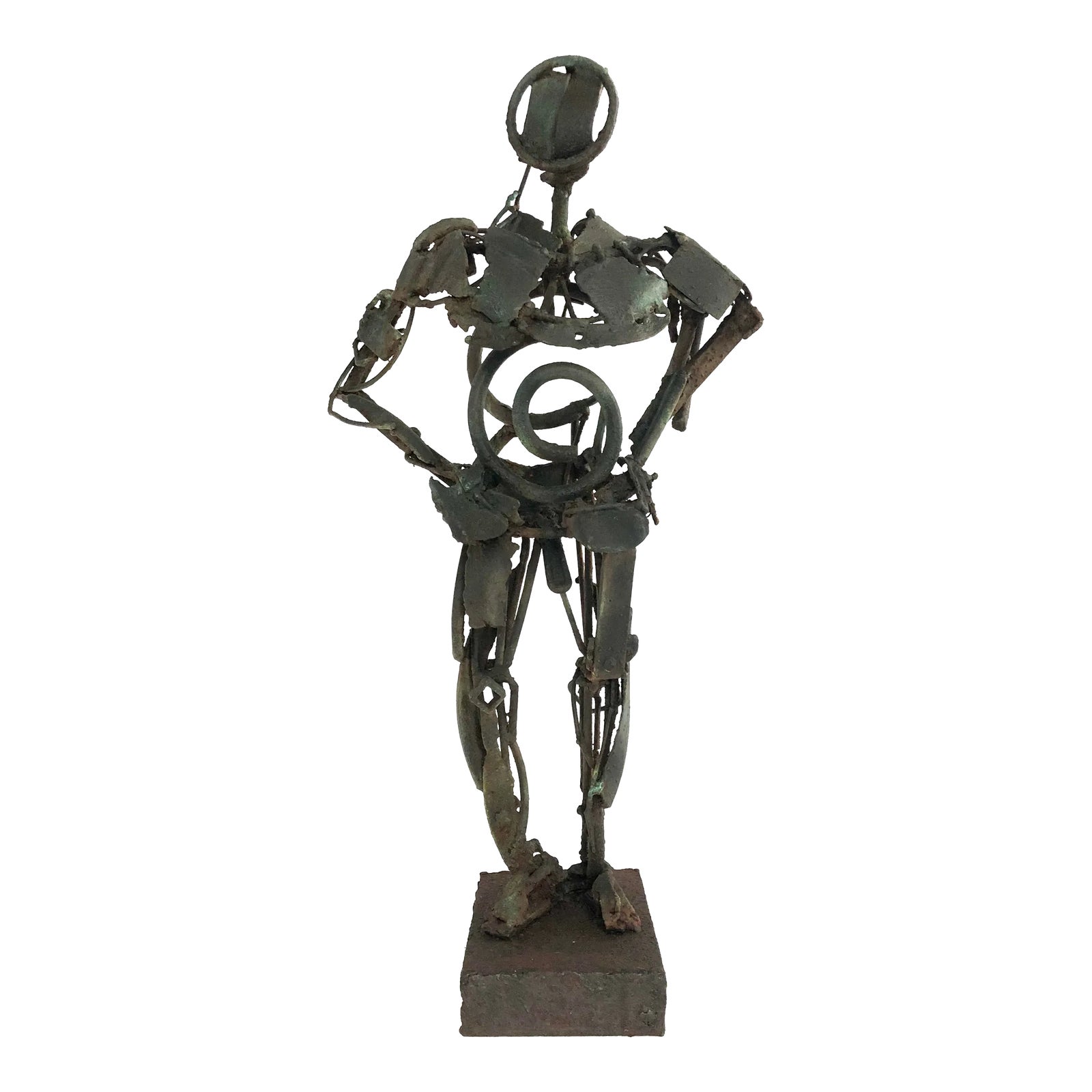 Mid 20th Century Brutalist Mid-Century 35" Scrap Metal "Iron Man ...