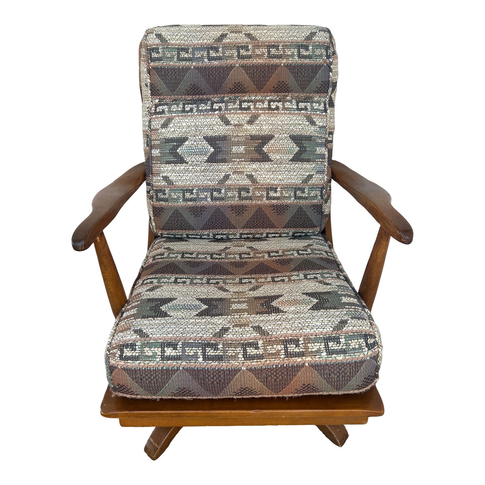 Mid 20th Century Cushman Colonial Creation Solid Maple Rocking Swivel ...