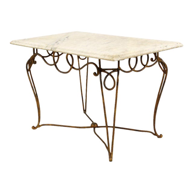 French Scroll Marble Top Coffee Table | Chairish