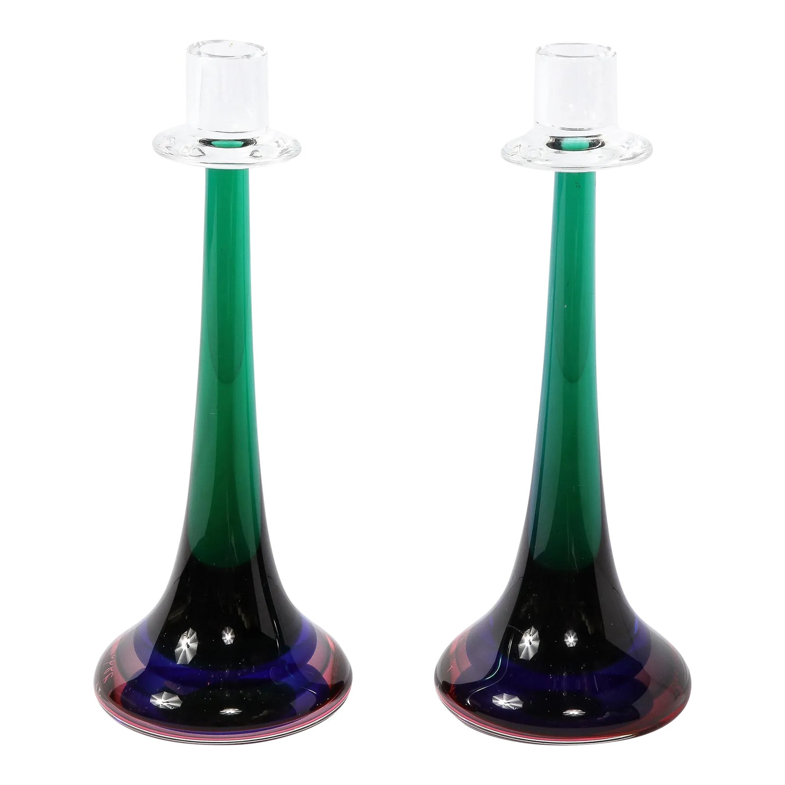 Early 21st Century Melded Emerald, Amethyst and Ultramarine Murano ...