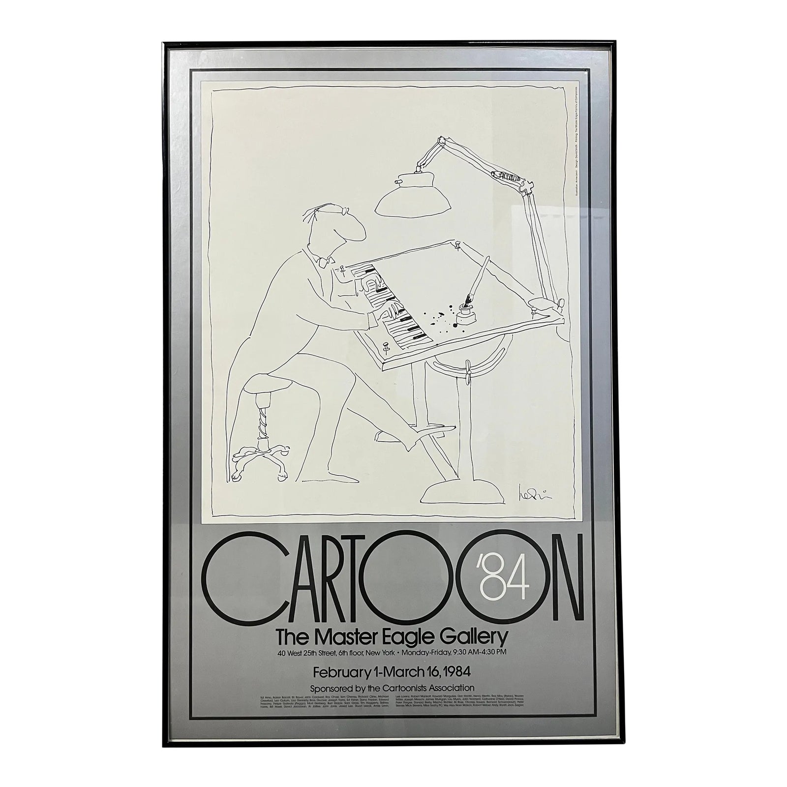 Vintage Original Cartoon '84 the Master Eagle Gallery Framed Exhibition ...