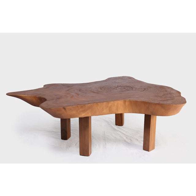 Modern Brown One Slab Living Edge Coffee Table 59 | Chairish