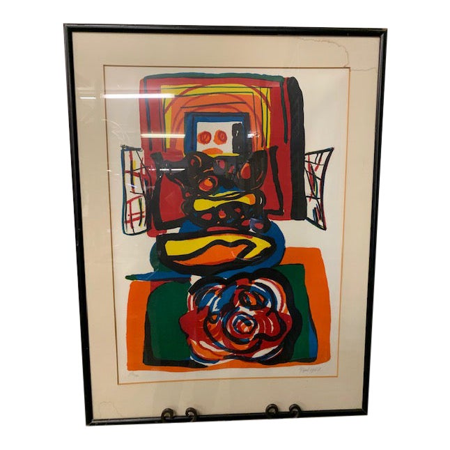 Abstract Hand Signed and Numbered "Dutch Apple" Lithograph Art by Karel ...