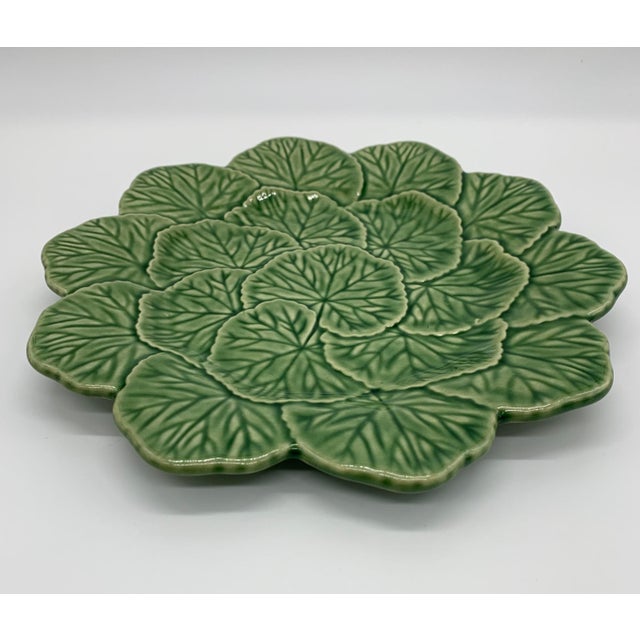 Late 20th Century Bordallo Pinheiro Green Geranium Leaf Decorative ...