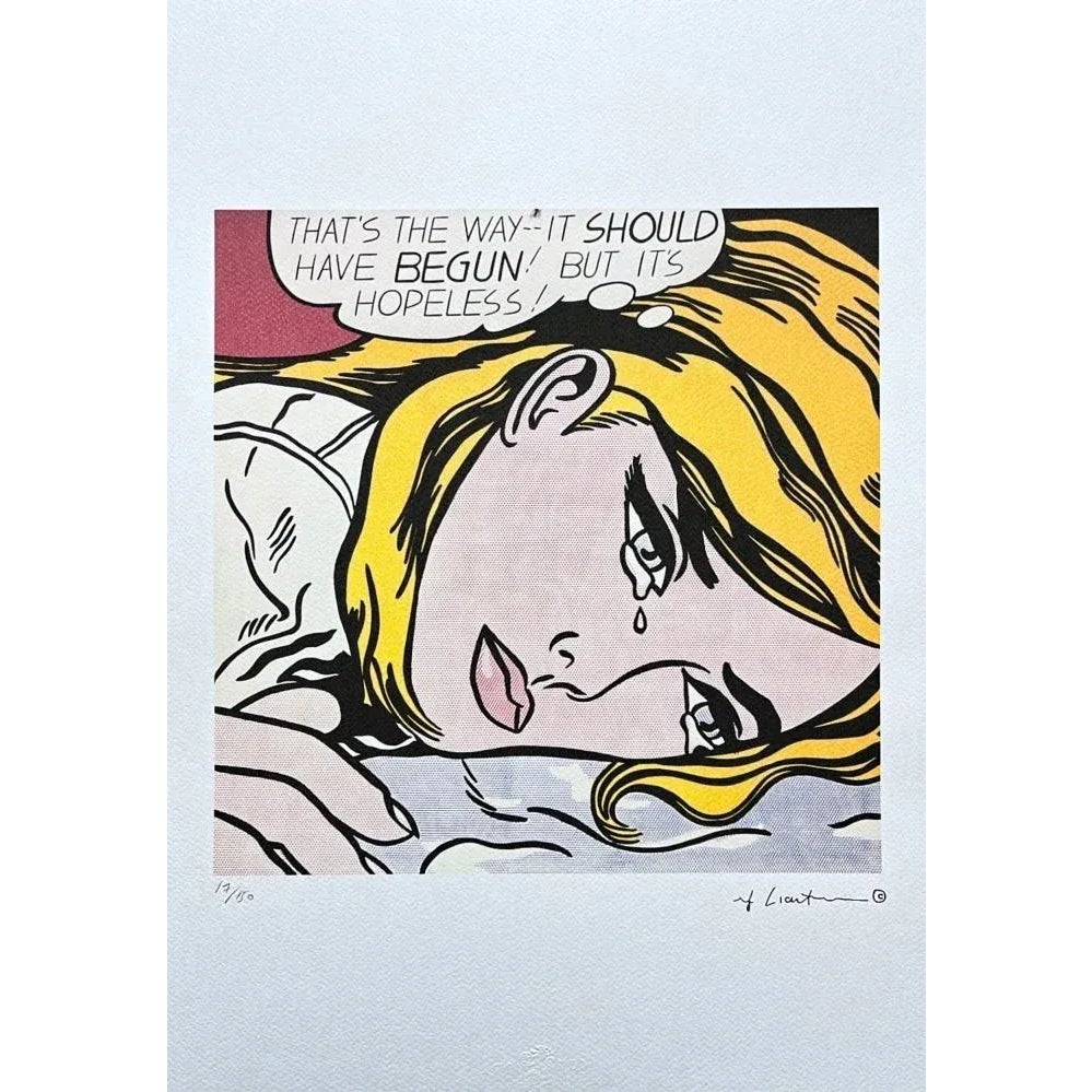 After Roy Lichtenstein, "Hopeless", 1990s, Silk-Screen | Chairish