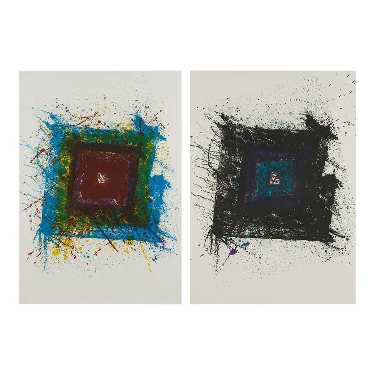 “Paradise of Ash” Sam Francis (American 1923-1994) Framed Diptych ...