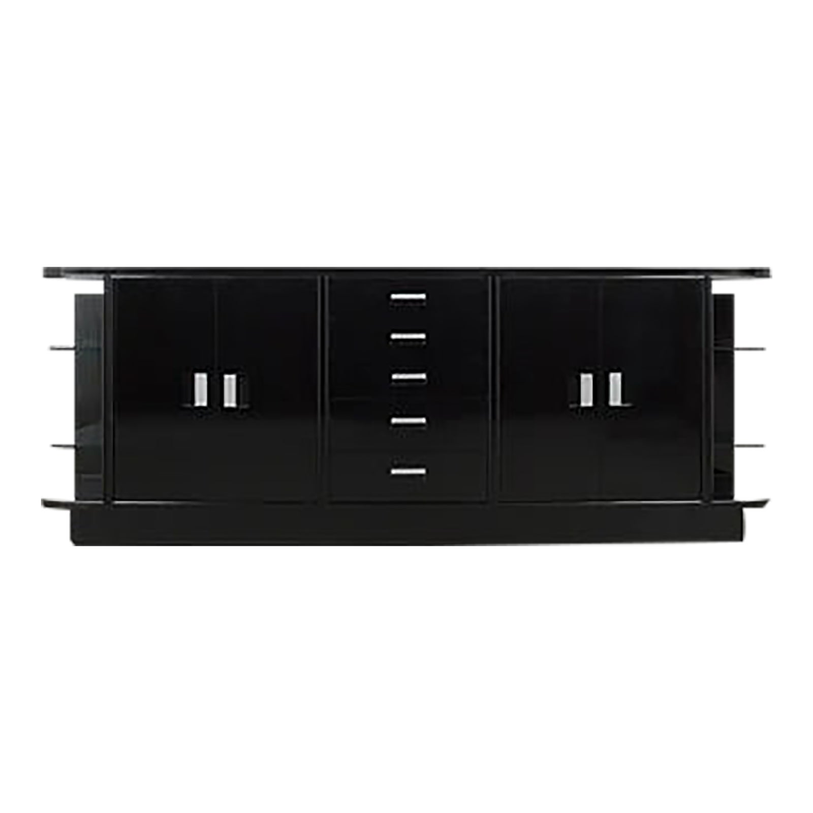 Restored 1970s Vintage Modern Mahogany Sideboard With Black Ebonized ...