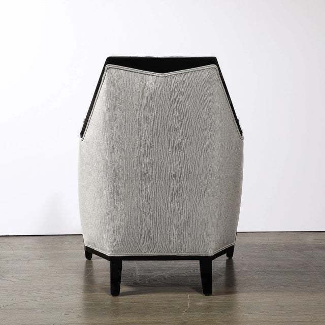 Art Deco Cubist Black Lacquer Skyscraper Lounge Chairs in Manner of ...