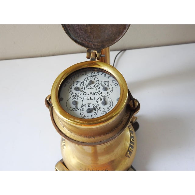 Vintage Industrial Brass Pipe & Meter Table Lamp | Chairish