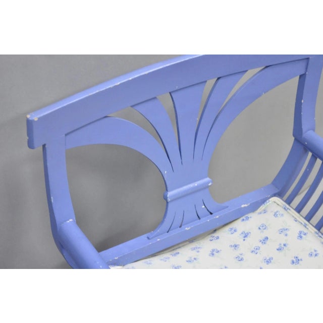 Vintage Hollywood Regency Italian Style Blue Curule X-Frame Arm Chair ...