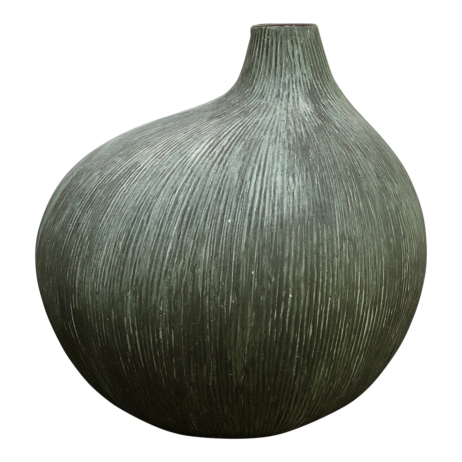 Large Vintage Late 20th Century Gourd Vase | Chairish