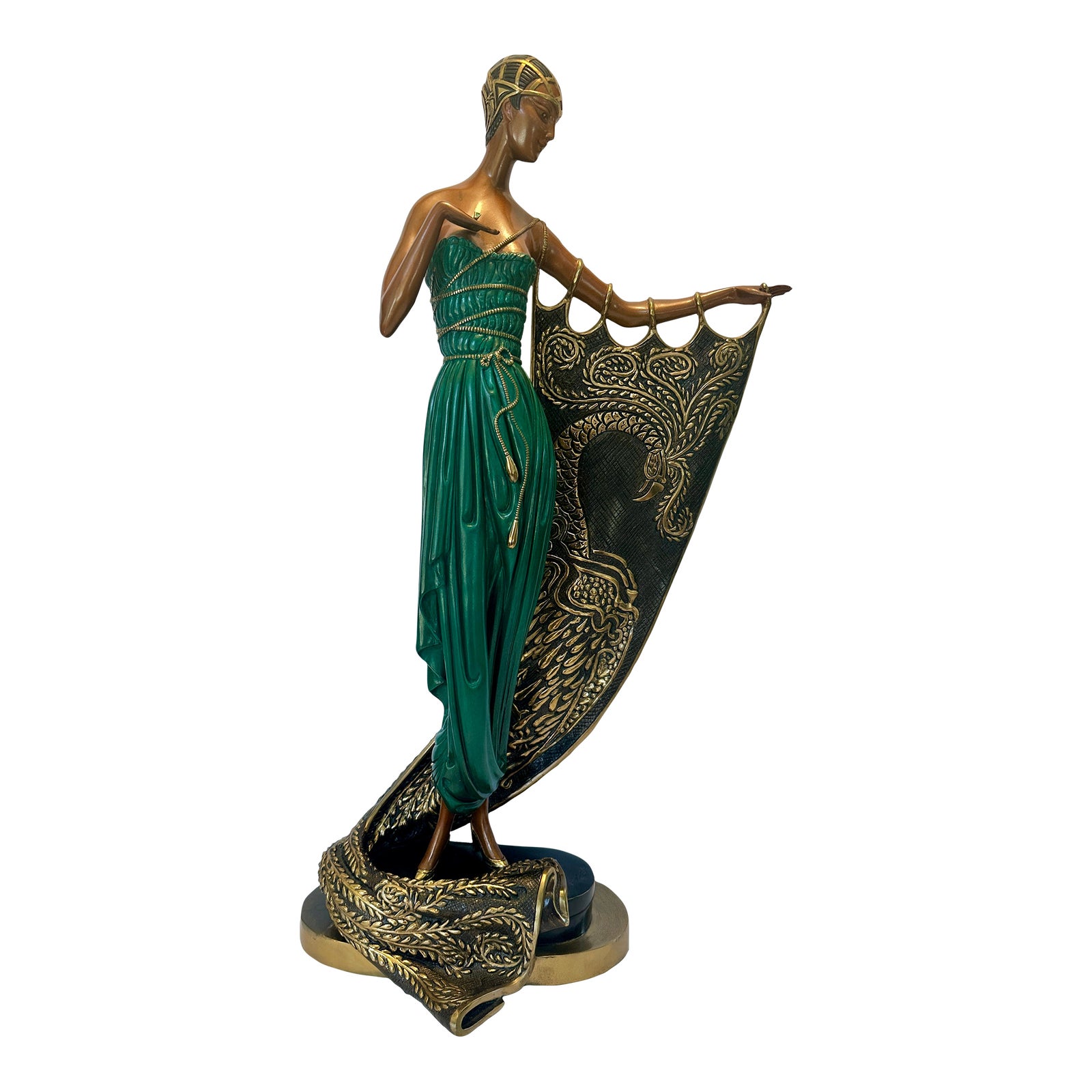 1980s Érte, Emerald Night, Bronze Statue, Signed and Numbered | Chairish
