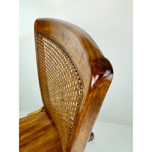 Mid Century Cane Back Swivel Office Chair | Chairish