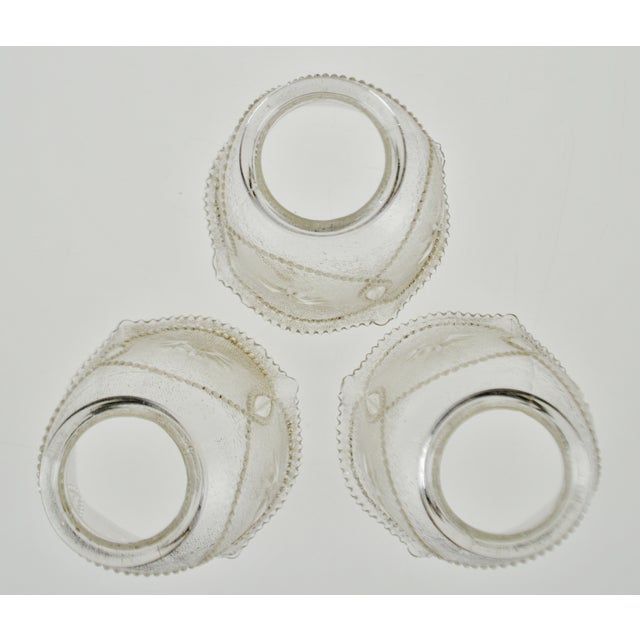 Vintage Textured Glass Chandelier Light Shades - Set of 3 | Chairish