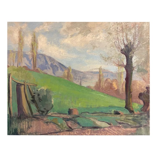 Pierre-Eugène Vibert, Landscape, 1905, Oil on Canvas | Chairish