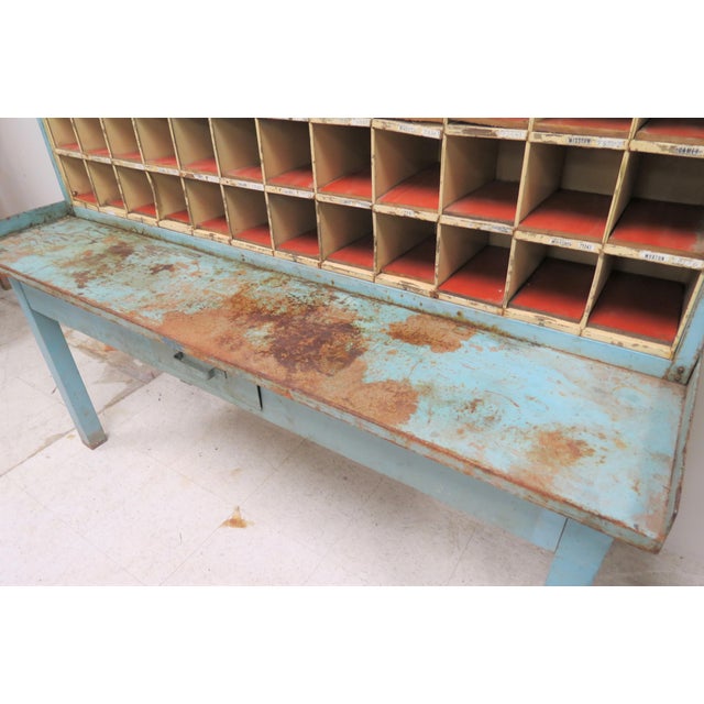 Vintage Mid Century Post Office Metal Postal Sorting Table, Sorting ...