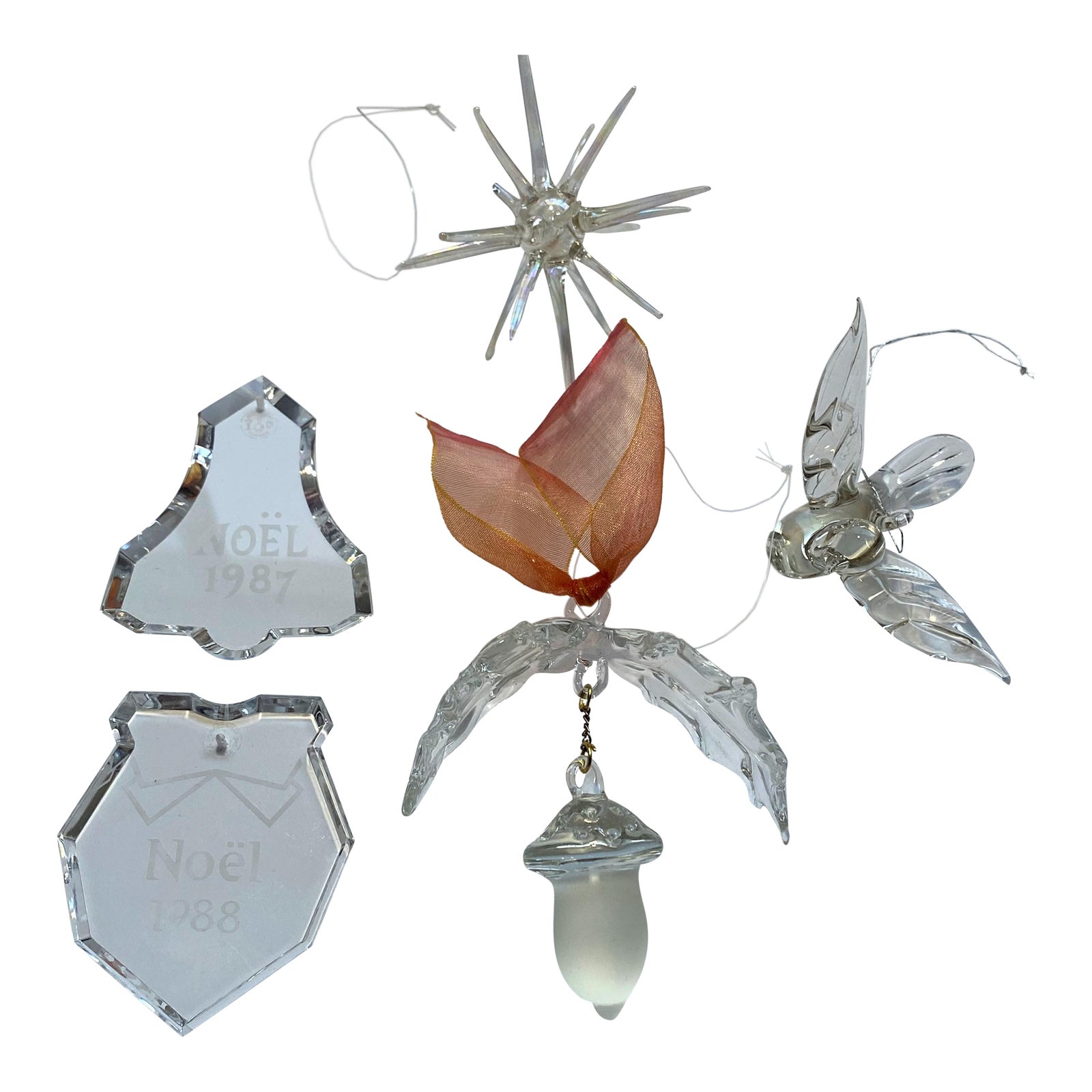 Contemporary Crystal Tree Ornaments - Set of 5 | Chairish